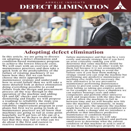 Defect Elimination | Arrelic Insights | PDF