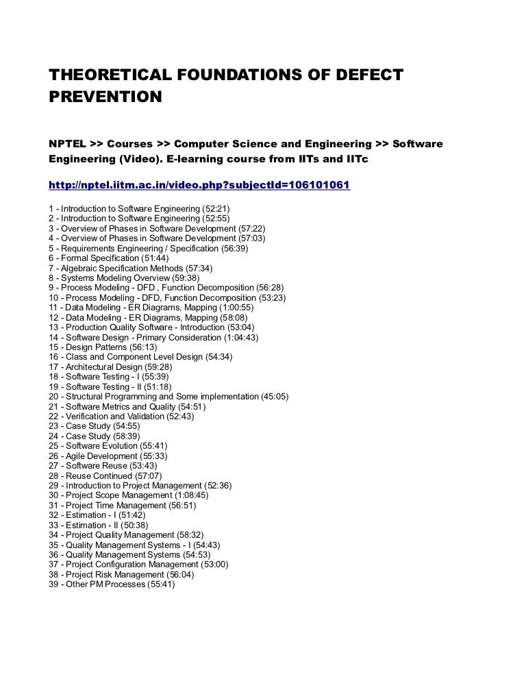 Defect prevention techniques