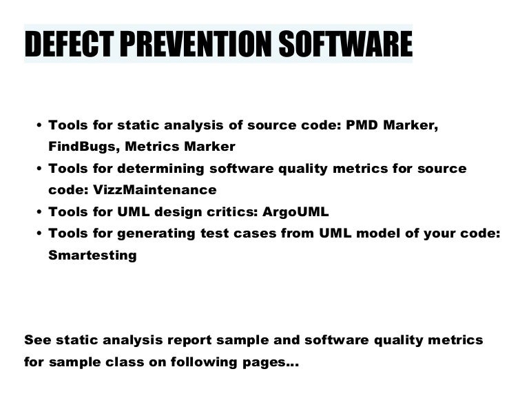 Defect Prevention Software