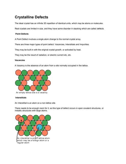 Surface defects in crystals | PPTX