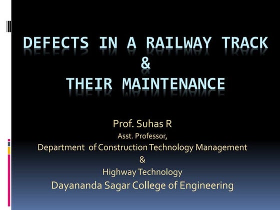 Defects In Rails Railway Engineering Ppt