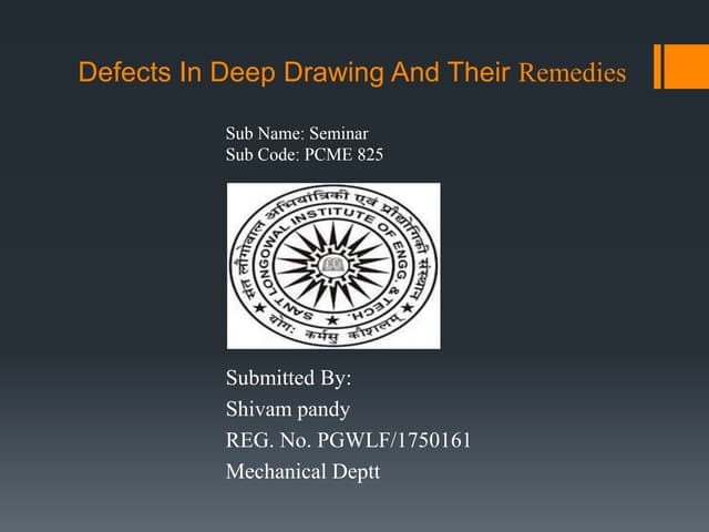 All Defect of deep drawing process | PDF