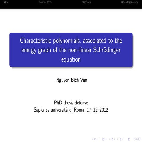 PhD thesis presentation of Nguyen Bich Van | PDF