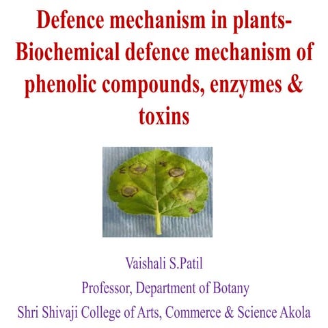 Defence mechanism in plants | PPTX