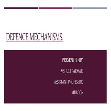 defence mechanism PPT/ego defence mechanism/psychology/mental mechanism ...