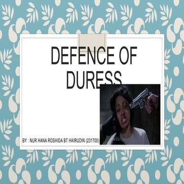 Defence of duress | PPTX