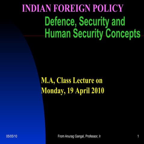Defence, Security And Human Security Concepts | PPT