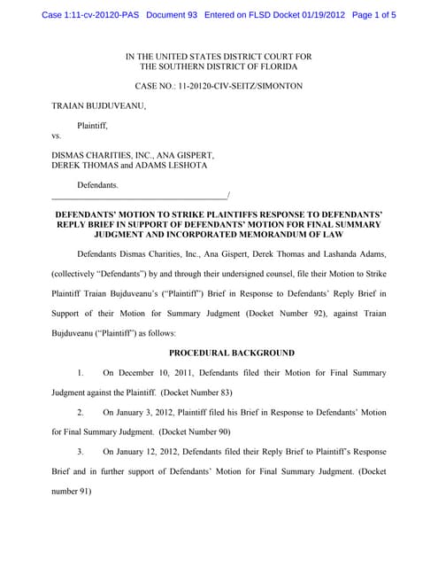 Defendants’ response brief in opposition to plaintiff’s motion for ...