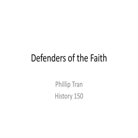 Defenders of the faith | PPTX