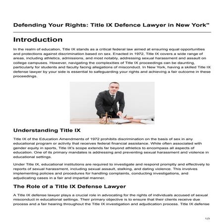 Defending Your Rights Title IX Defence Lawyer in New York.pdf