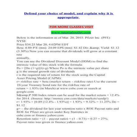 Defend your choice of model, and explain why it is appropriate | PDF