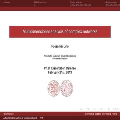 Multidimensional Analysis of Complex Networks | PPT