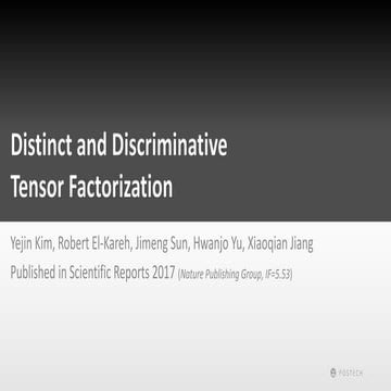 Computational phenotyping using tensor factorization | PPTX