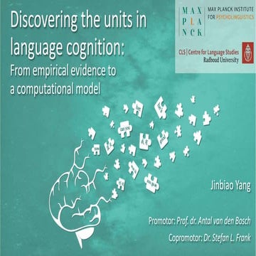 Discovering the units in language cognition: From empirical evidence to a computational model | PPT