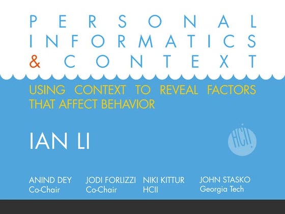 A Stage-Based Model of Personal Informatics Systems (Handout) | PDF ...