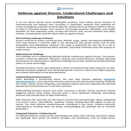 Defense against Drones- Understand Challenges and Solutions.pdf