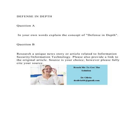 DEFENSE IN DEPTHQuestion A In your own words explain the.docx