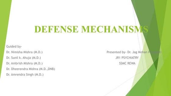 Sigmund Freud's Defense mechanism (Psychology) | PPTX
