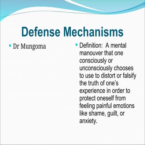 Defense Mechanisms notes-2.ppt k | PPT