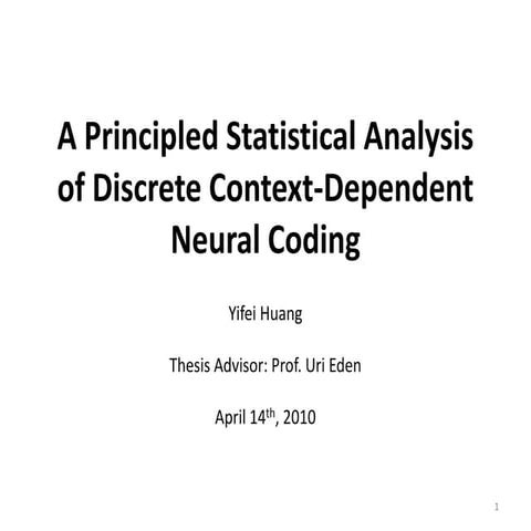Statistical Analysis of Neural Coding | PDF
