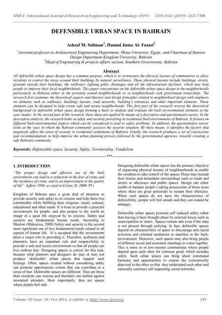 A THEORETICAL PERSPECTIVE OF DESIGNING FOR SAFE URBAN PUBLIC PLACE ...