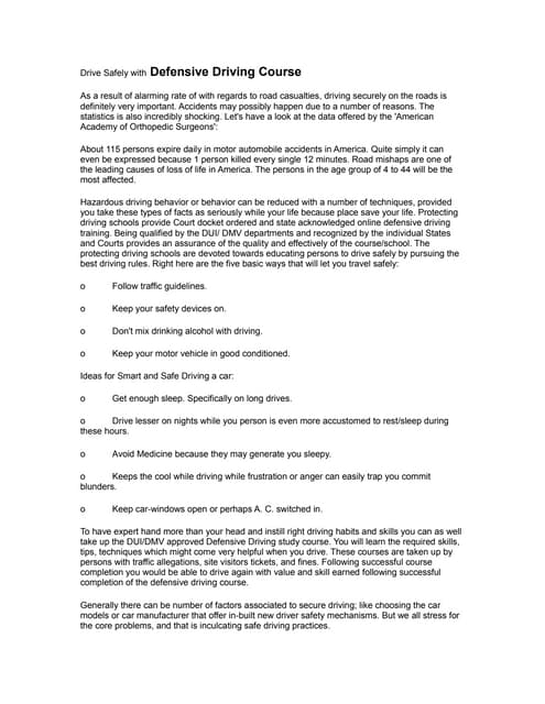 Defensive driving | PPT