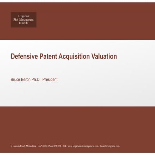 Valuation of Patents and Intellectual Property Assets | PDF