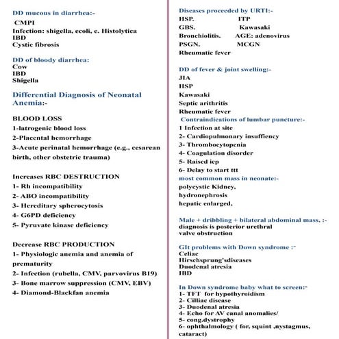 deferential diagnosis pdf medicine pediatric | PDF