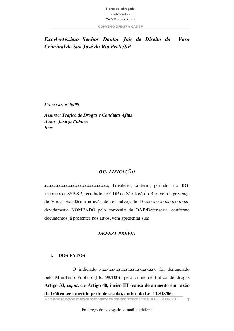 Modelo Carta De Defesa