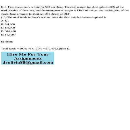 DEF Firm is currently selling for $40 per share. The cash margin for.pdf