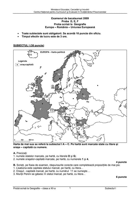 TESTE BAC ANTRENAMENT-GEOGRAFIE 2021 REZOLVATE | PDF