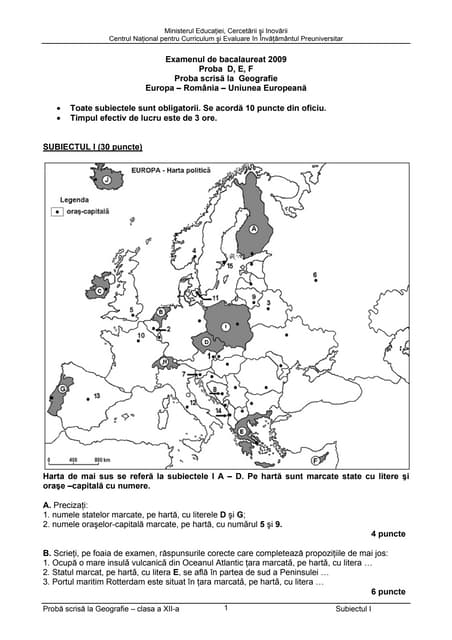 TESTE BAC ANTRENAMENT-GEOGRAFIE 2021 REZOLVATE | PDF