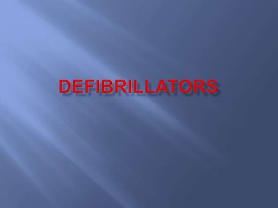 Defibrillator (ppt) | PPTX | First Aid | Injuries