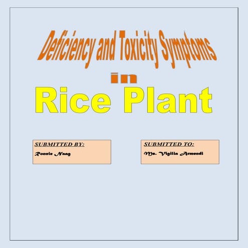 Deficiency and Toxicity Symptoms in Rice Plant.docx