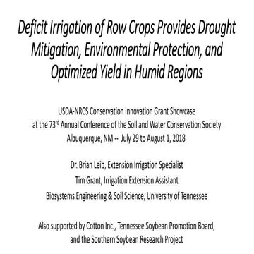 Deficit irrigation of row crops | PPTX