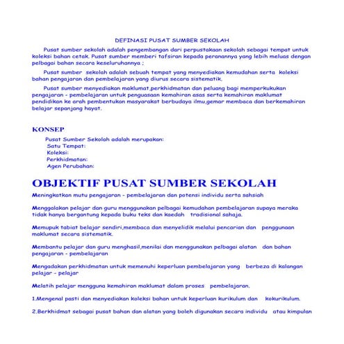 Definasi pusat sumber | PDF