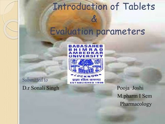 Tablets (Types of tablets) | PPTX