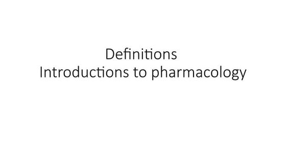 Common term in pharmacology | PPTX