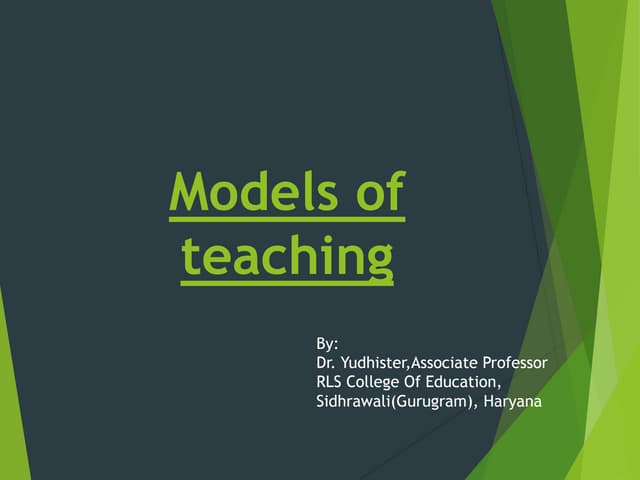 MODELS OF TEACHING | PDF | Educational Assessment | Education