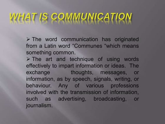 What is communication | PPT