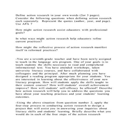 Define Action Research In Your Own Words 2or 3 Pages Consider The Pdf 