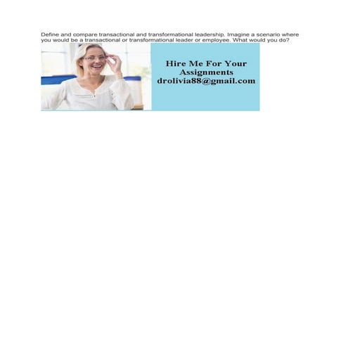 Define And Compare Transactional And Transformational Leadership Imag Pdf