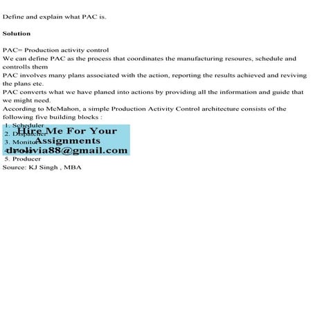 Define and explain what PAC is.SolutionPAC= Production activit.pdf