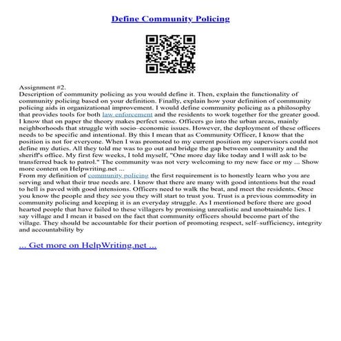 Define Community Policing | PDF