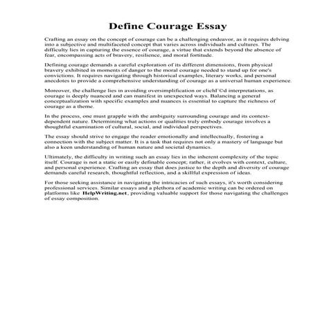 Define Courage Essay | PDF