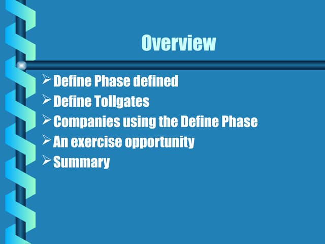 Define Phase of DMAIC in Six sigma -2.pptx | Business | Business and ...
