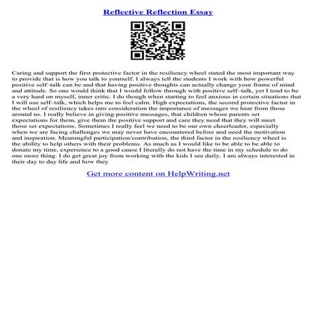 Define Reflective Essay | PDF