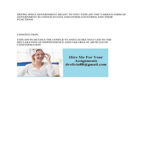 DEFINE WHAT GOVERNMENT MEANT TO YOU- EXPLAIN THE VARIOUS FORM OF GOVER.docx