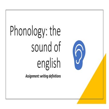 Define words from the chapter 'phonology the sound of English ...