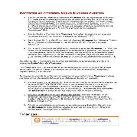 Definición de finanzas | DOCX